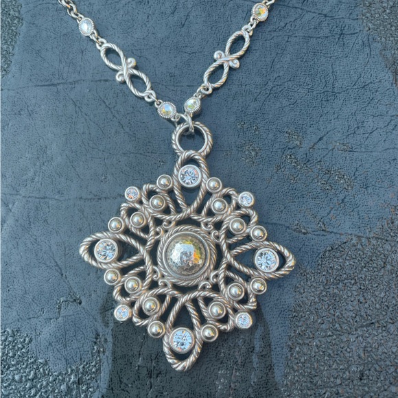 Brighton | Jewelry | Brighton Crystal Medallion Pendant Necklace Rare ...